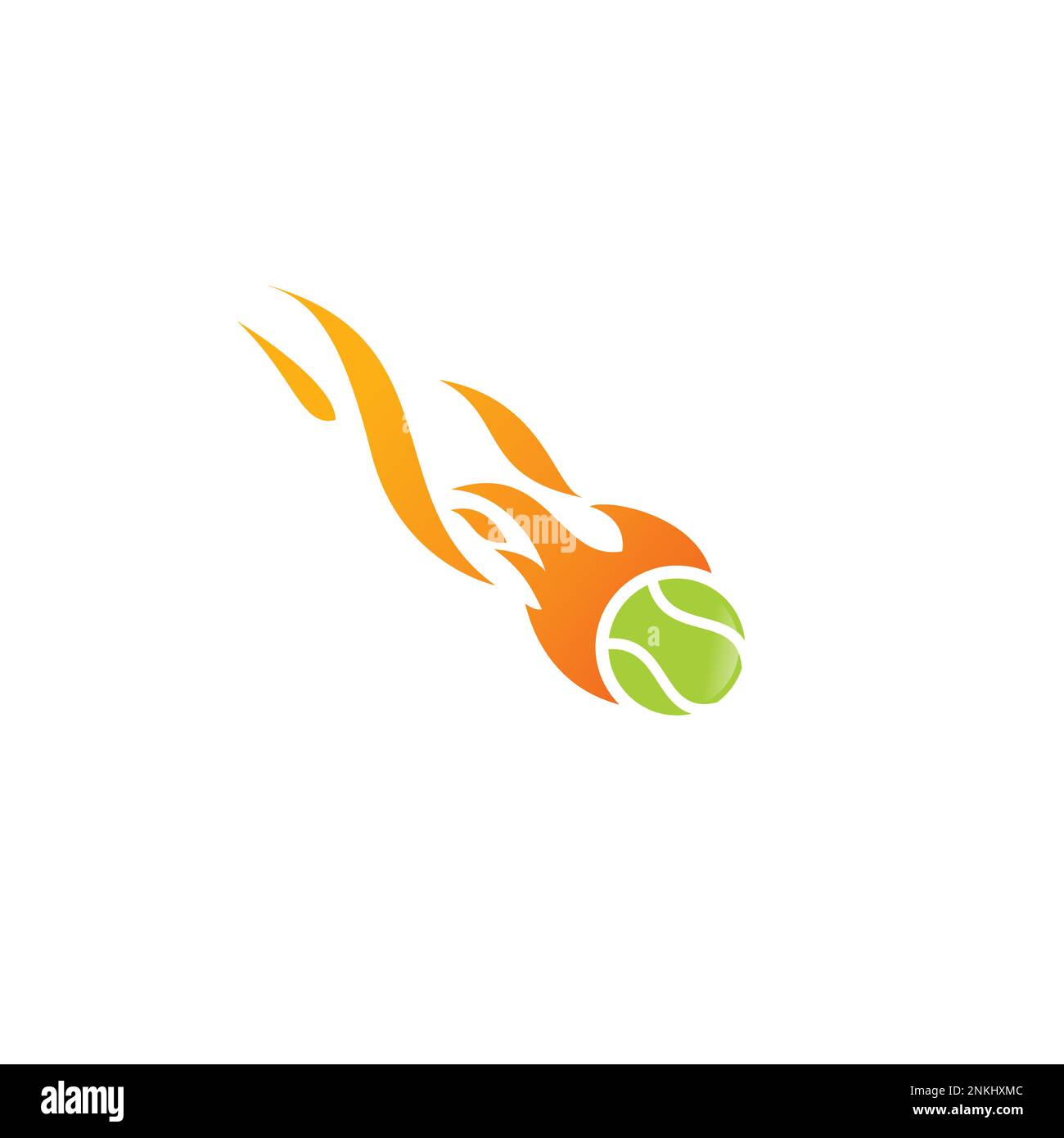 Fire Tennis Ball Vector Illustration. Tennis Ball Club Stock Vector ...