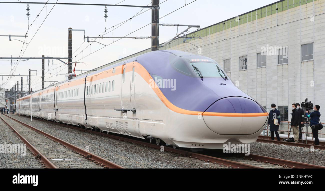 New trains of Yamagata Shinkansen Bullet Train of the E8 series are ...