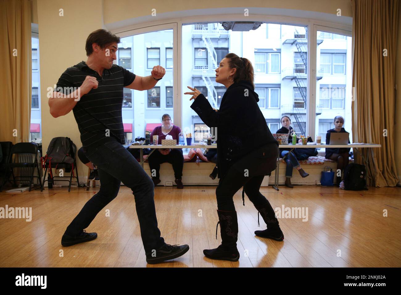 From left: Tyler McKenna (Feldrick) and Charisse Loriaux (Naomi ...