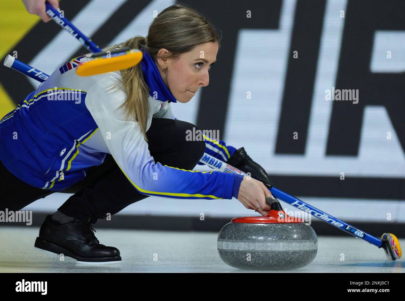 British Columbia skip Clancy Grandy while playing Alberta during the ...
