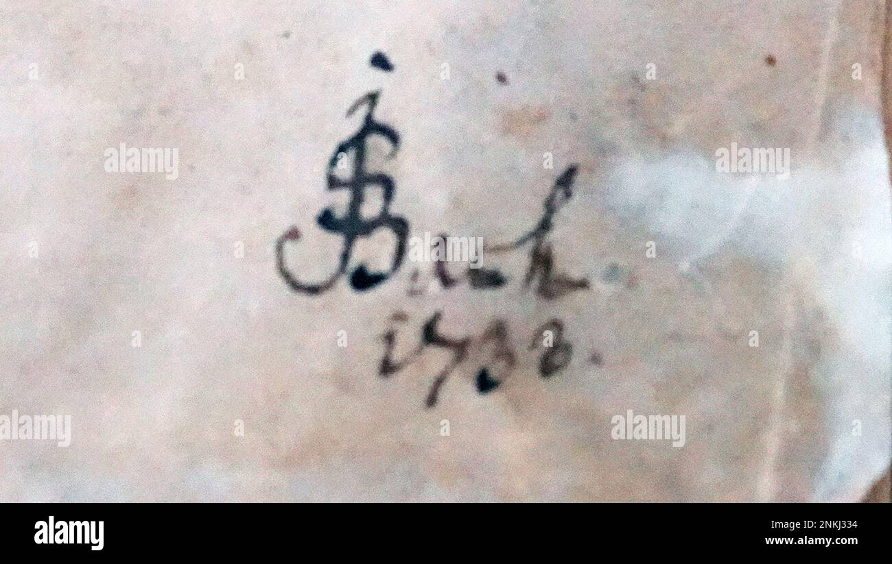 Clayton, United States. 23rd Feb, 2023. The signature of J.S. Bach is ...