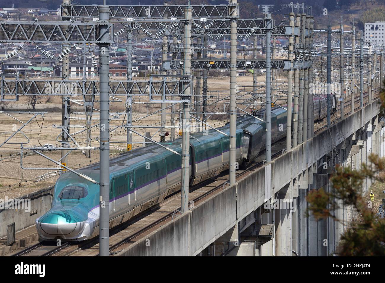 The shinkansen bullet train which was derailed due to the earthquake is ...