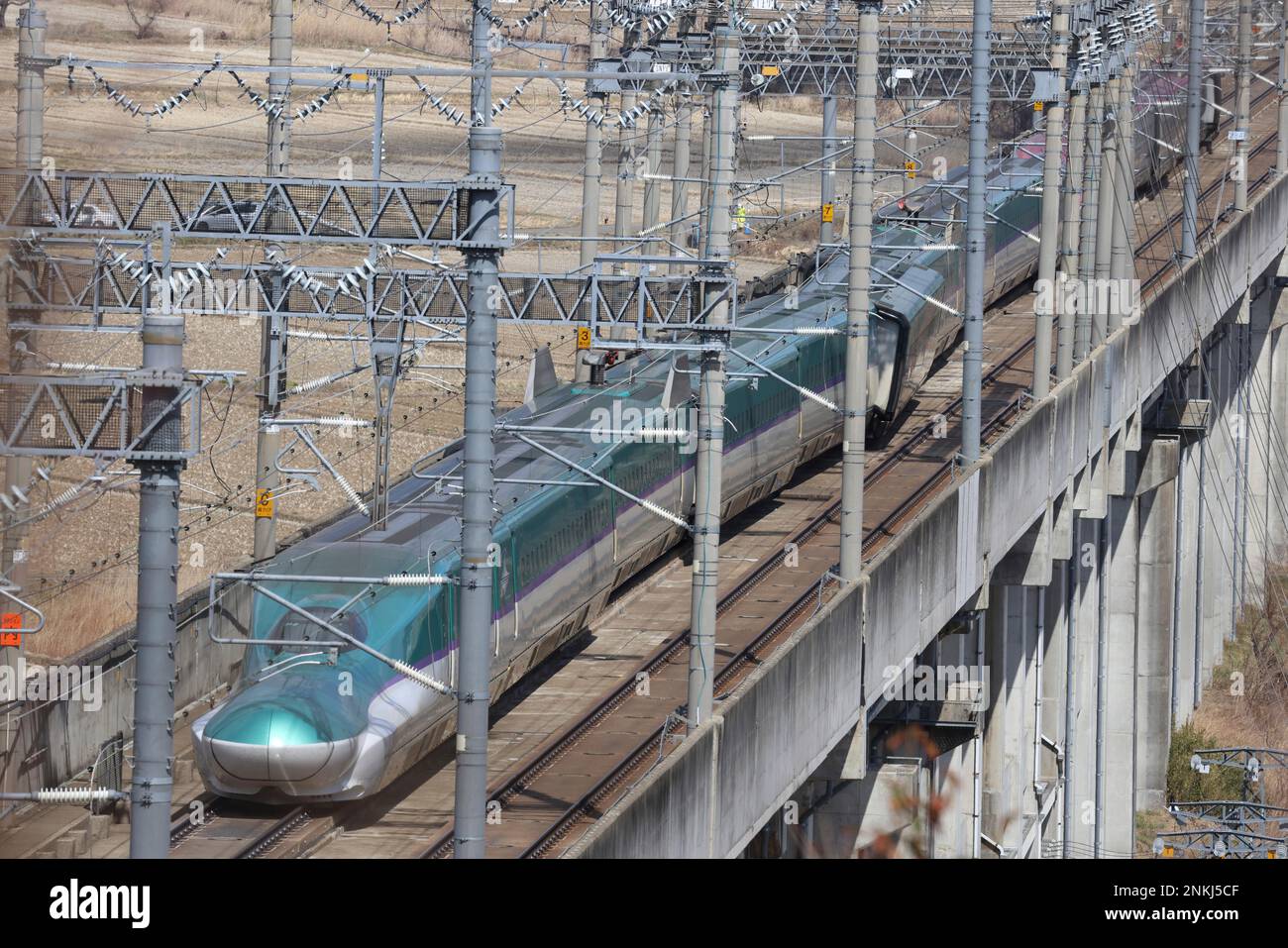The shinkansen bullet train which was derailed due to the earthquake is ...
