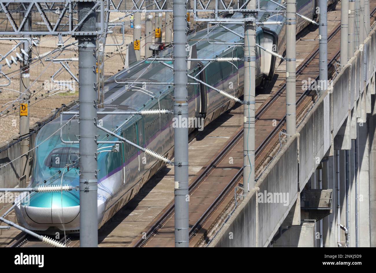 The shinkansen bullet train which was derailed due to the earthquake is ...