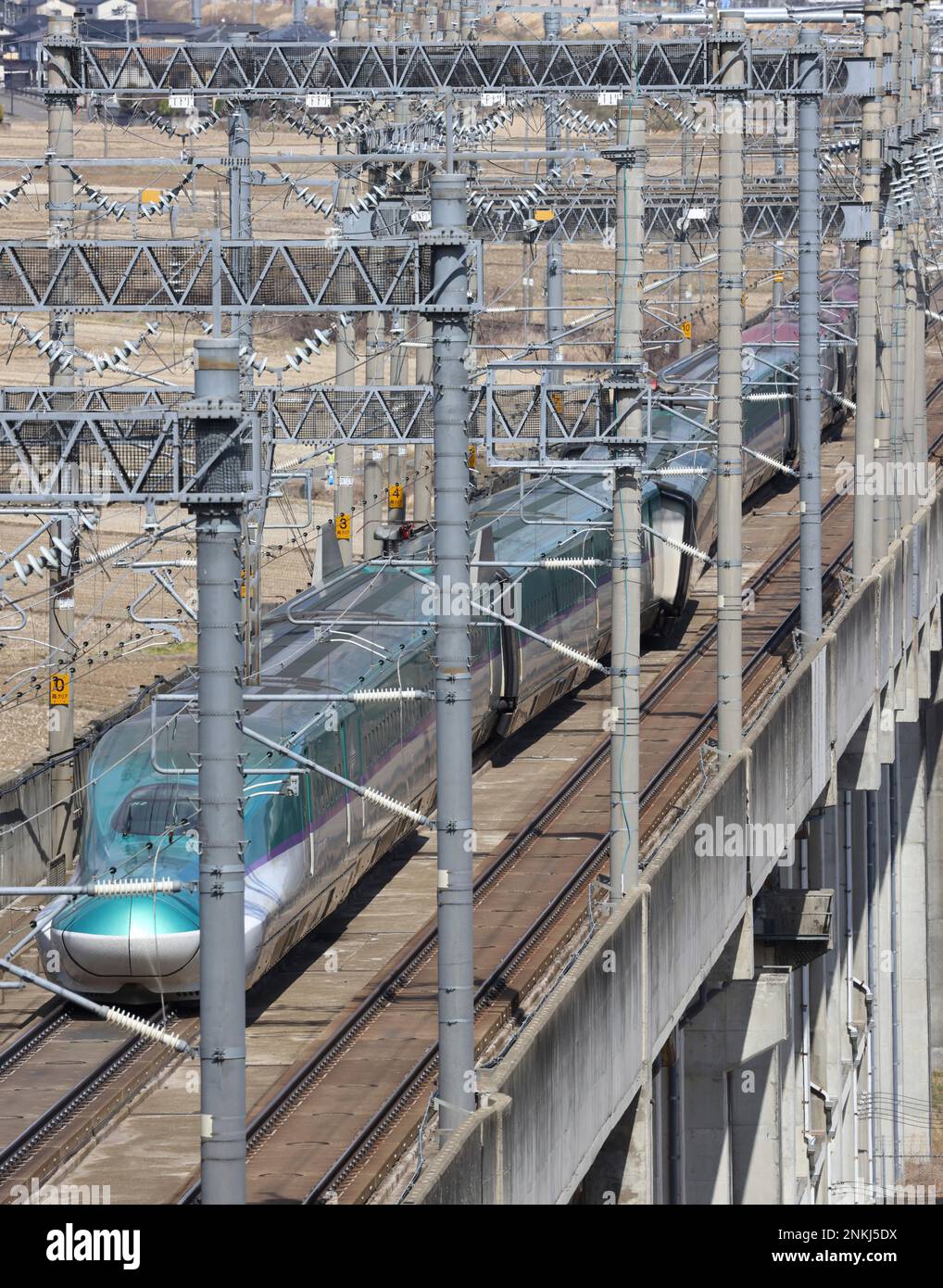 The shinkansen bullet train which was derailed due to the earthquake is ...