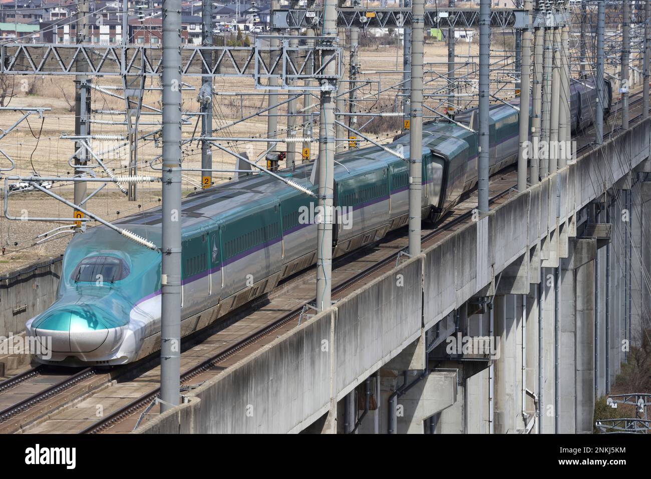The shinkansen bullet train which was derailed due to the earthquake is ...
