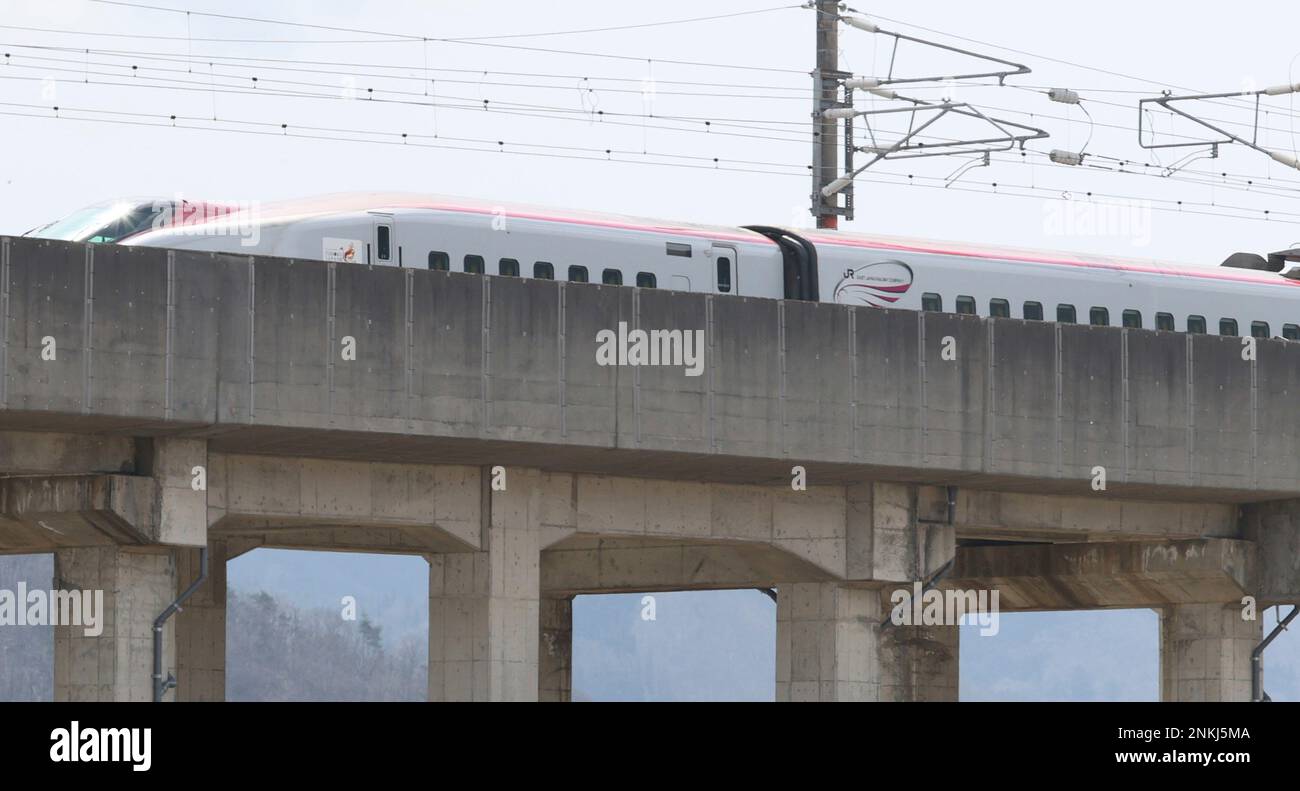 The shinkansen bullet train which was derailed due to the earthquake is ...