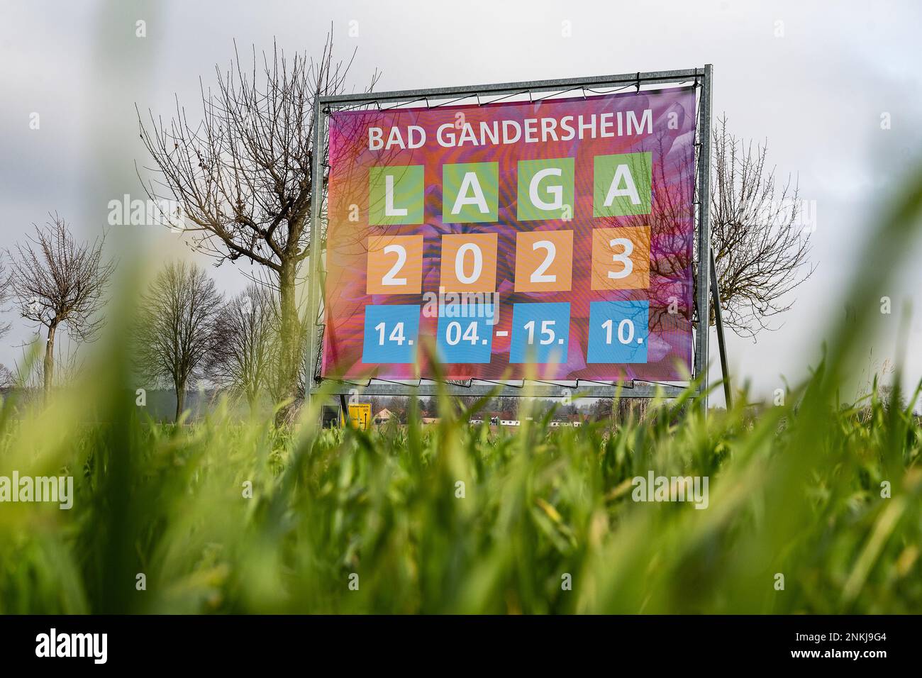 Bad Gandersheim, Germany. 22nd Feb, 2023. A sign indicating the State ...
