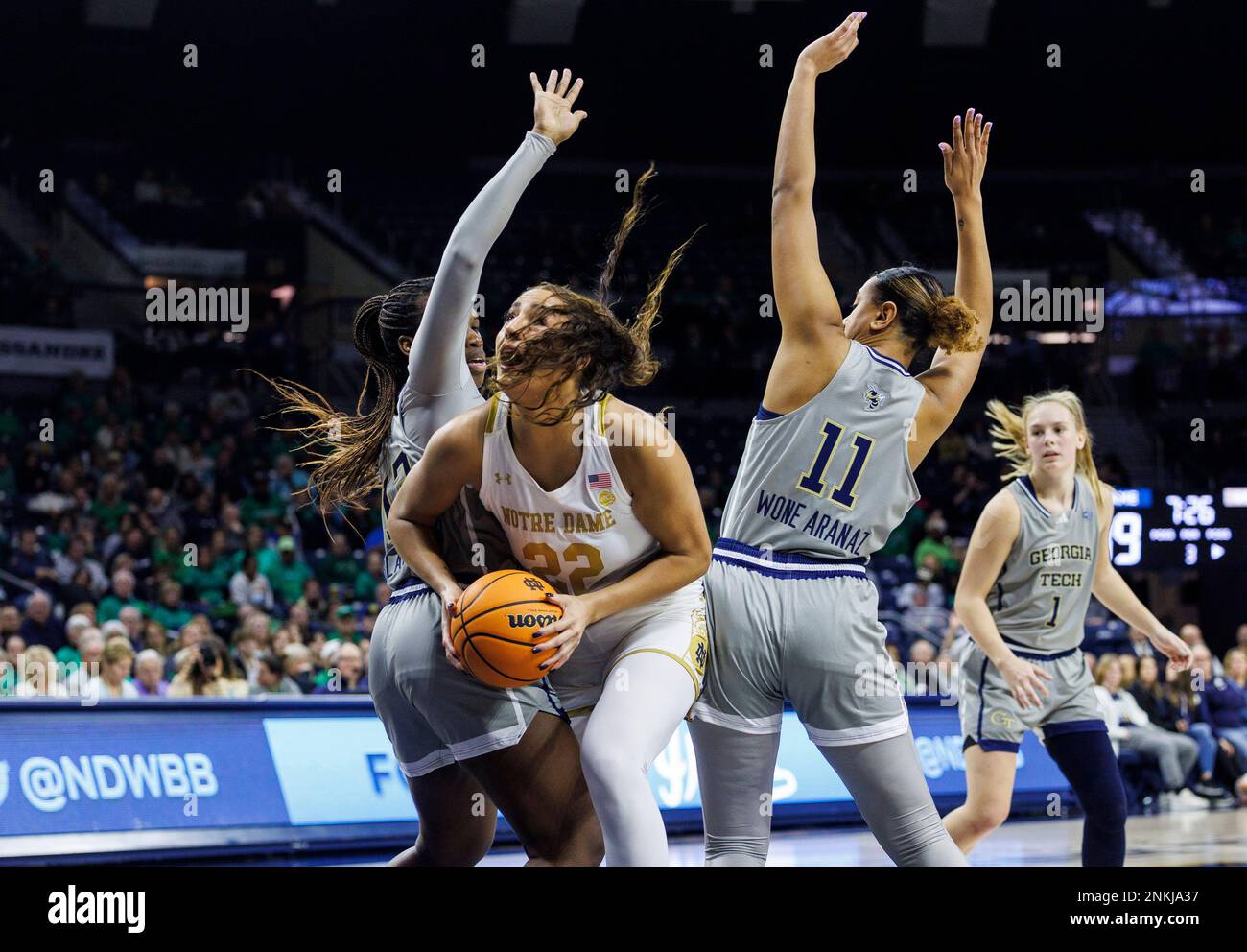 South Bend, Indiana, USA. 23rd Feb, 2023. Notre Dame forward Kylee ...