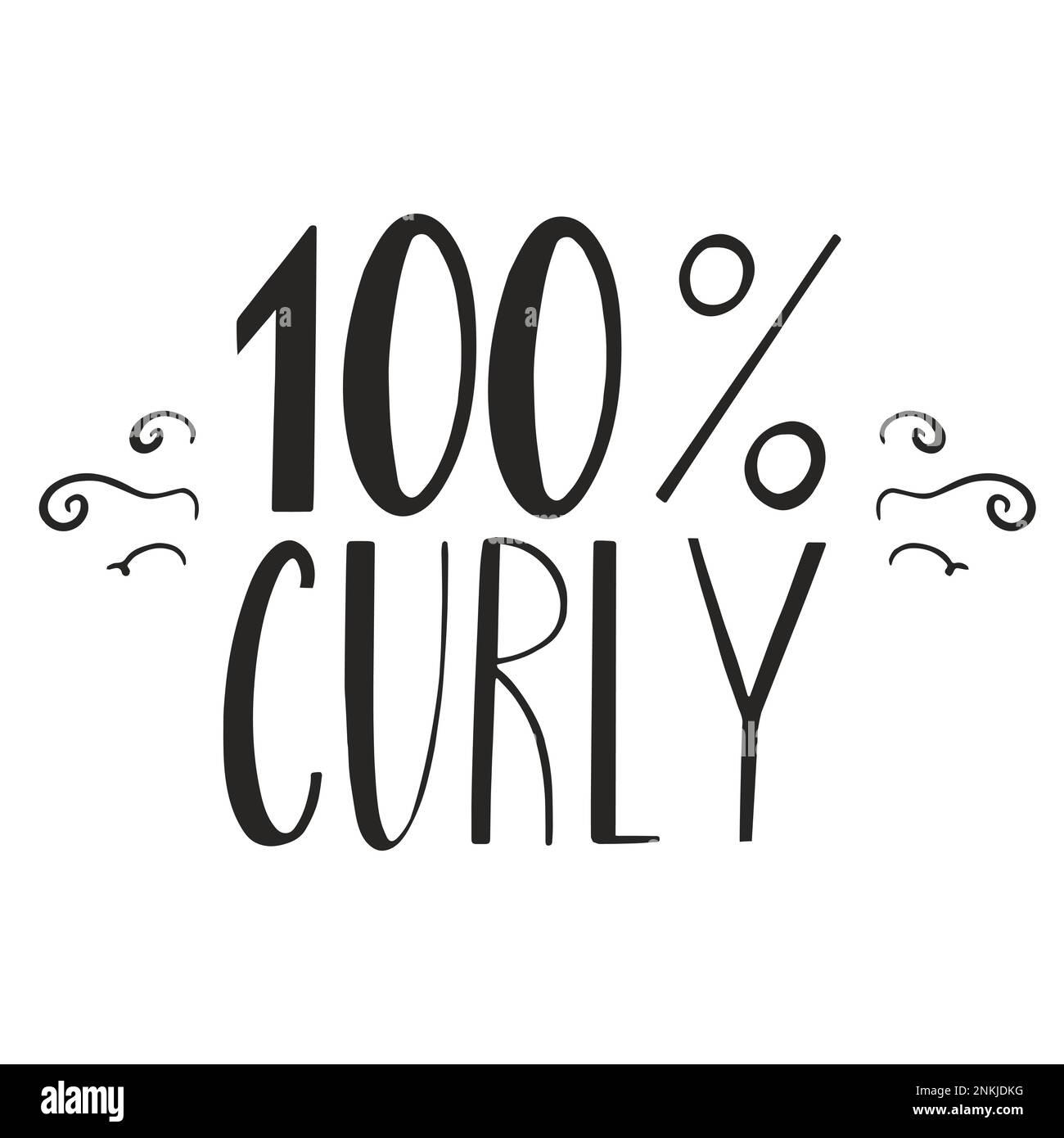 Hand lettering quotes about curly hair isolated on white Stock Vector ...