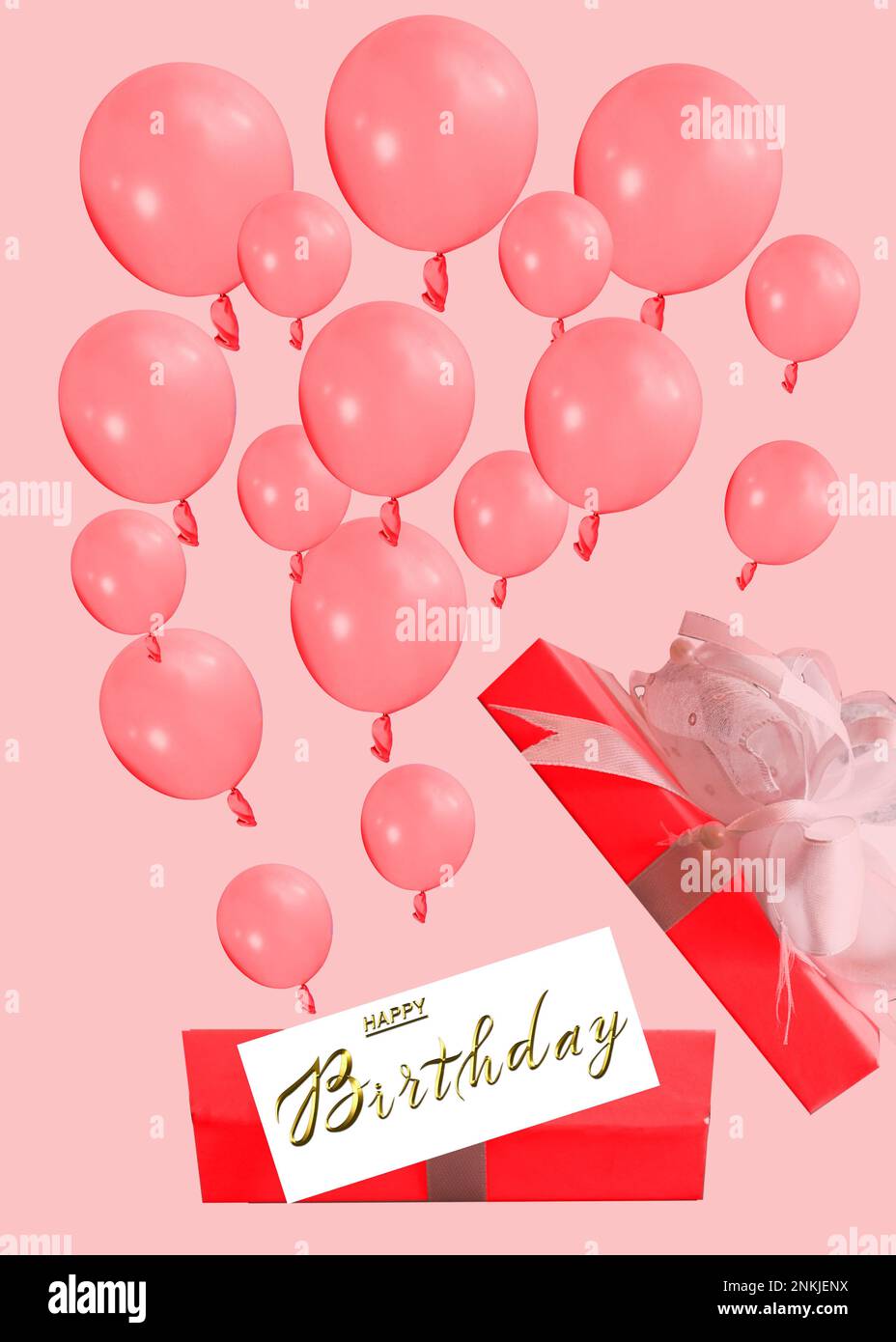 happy birthday card with balloons Stock Photo - Alamy