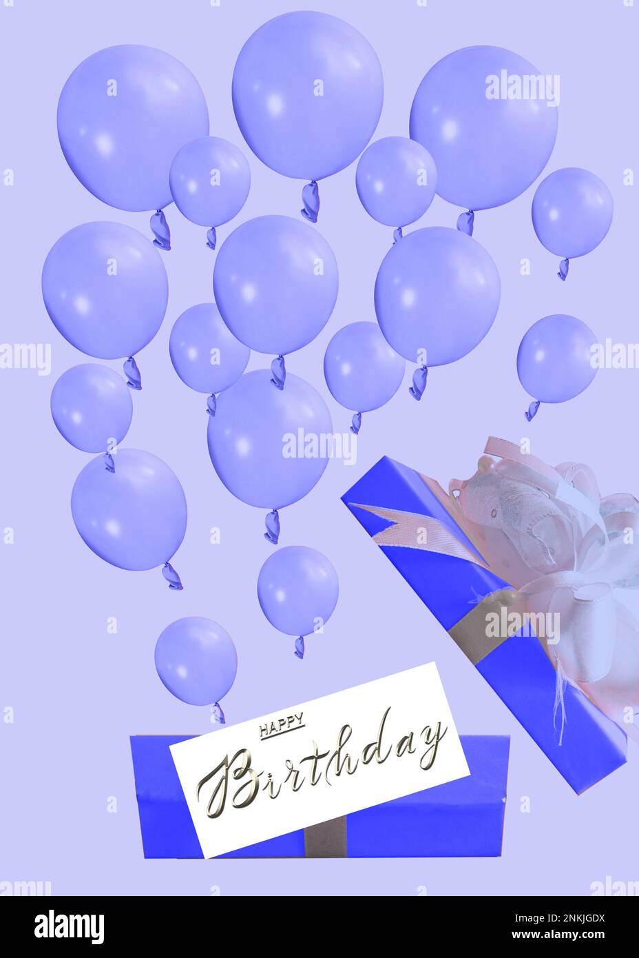 happy birthday card with balloons Stock Photo - Alamy