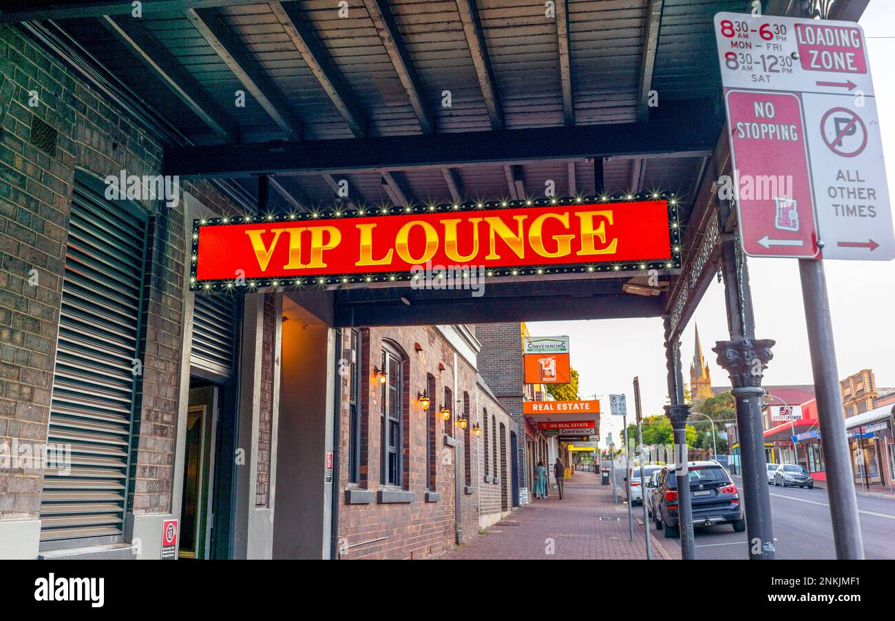 VIP Lounge sign outside the New England Hotel in Armidale, new south ...