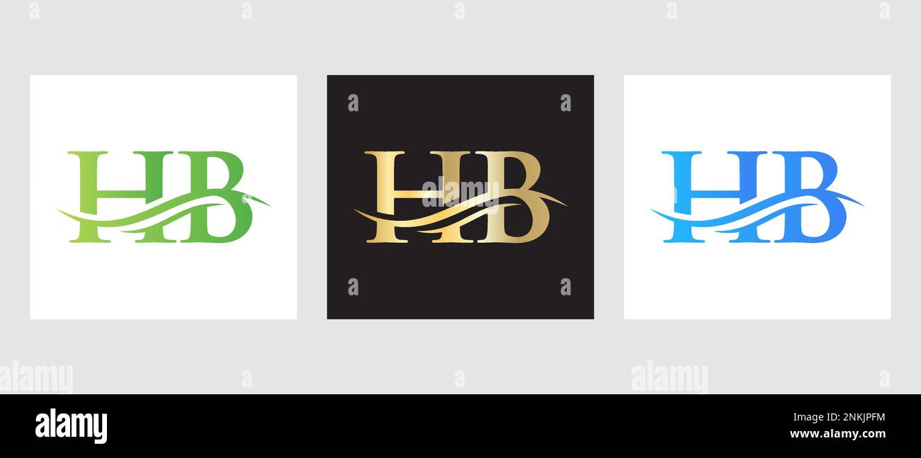 Initial Monogram Letter HB Logo Design. HB Logotype Template Stock ...