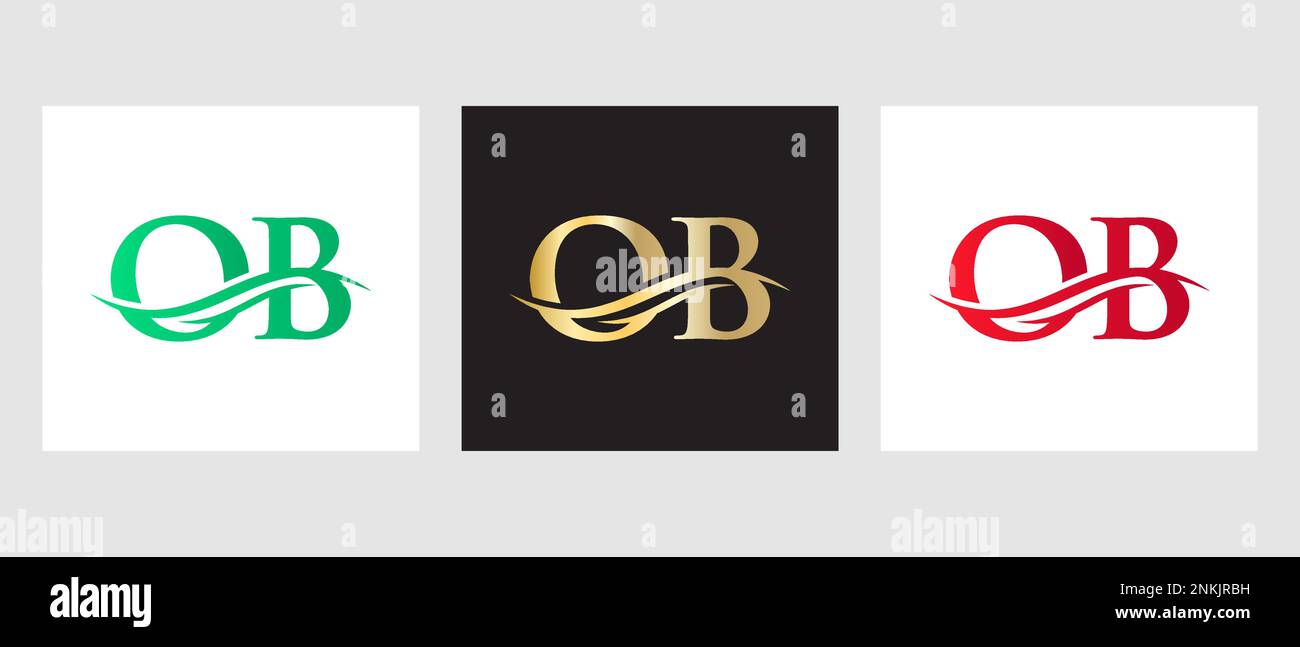 Initial Monogram Letter OB Logo Design. OB Logotype Template Stock ...