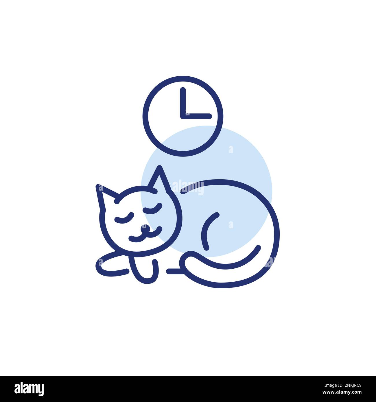 Sleeping cat. Take a nap. Pixel perfect, editable stroke line icon ...
