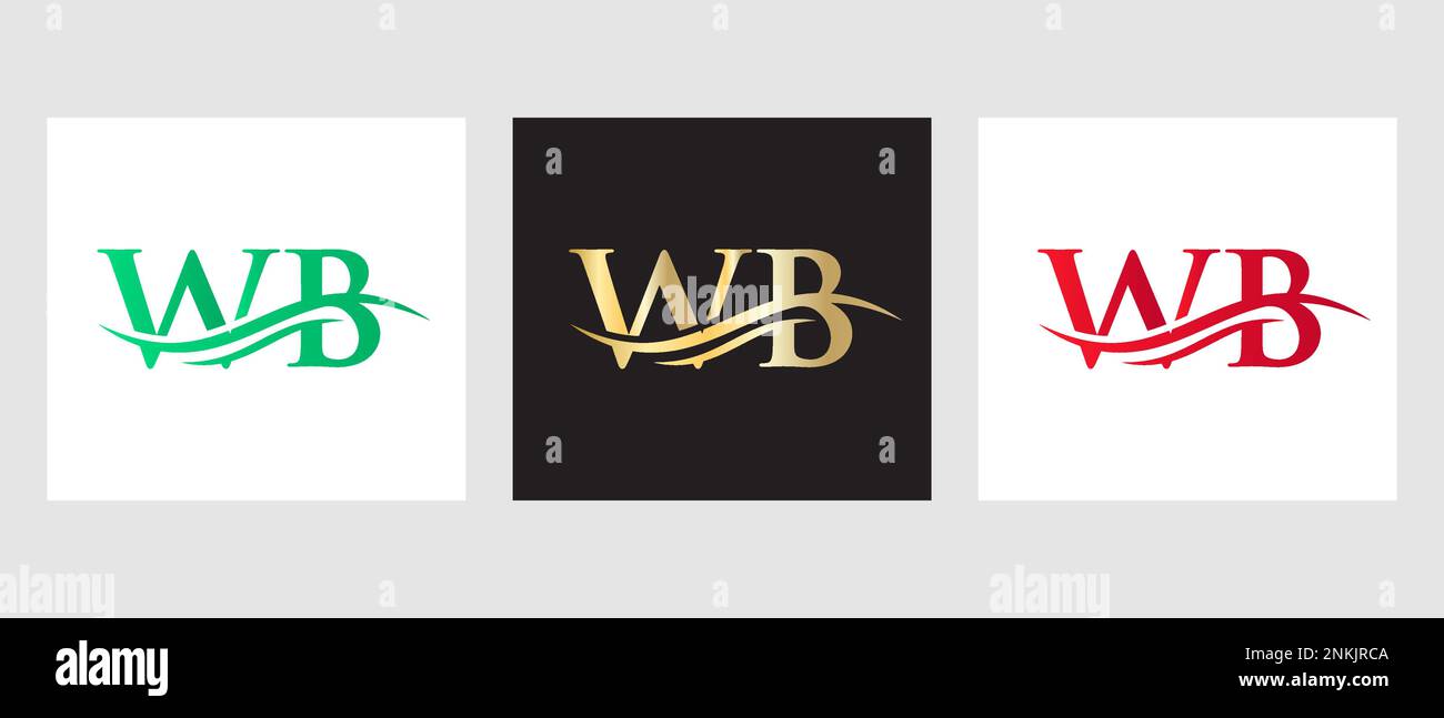 Initial Monogram Letter WB Logo Design. WB Logotype Template Stock ...