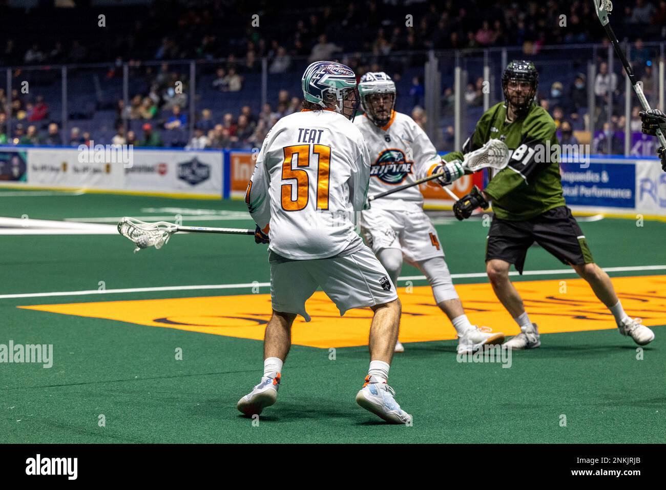 March 12, 2022: New York Riptide forward Jeff Teat (51) takes a shot on ...