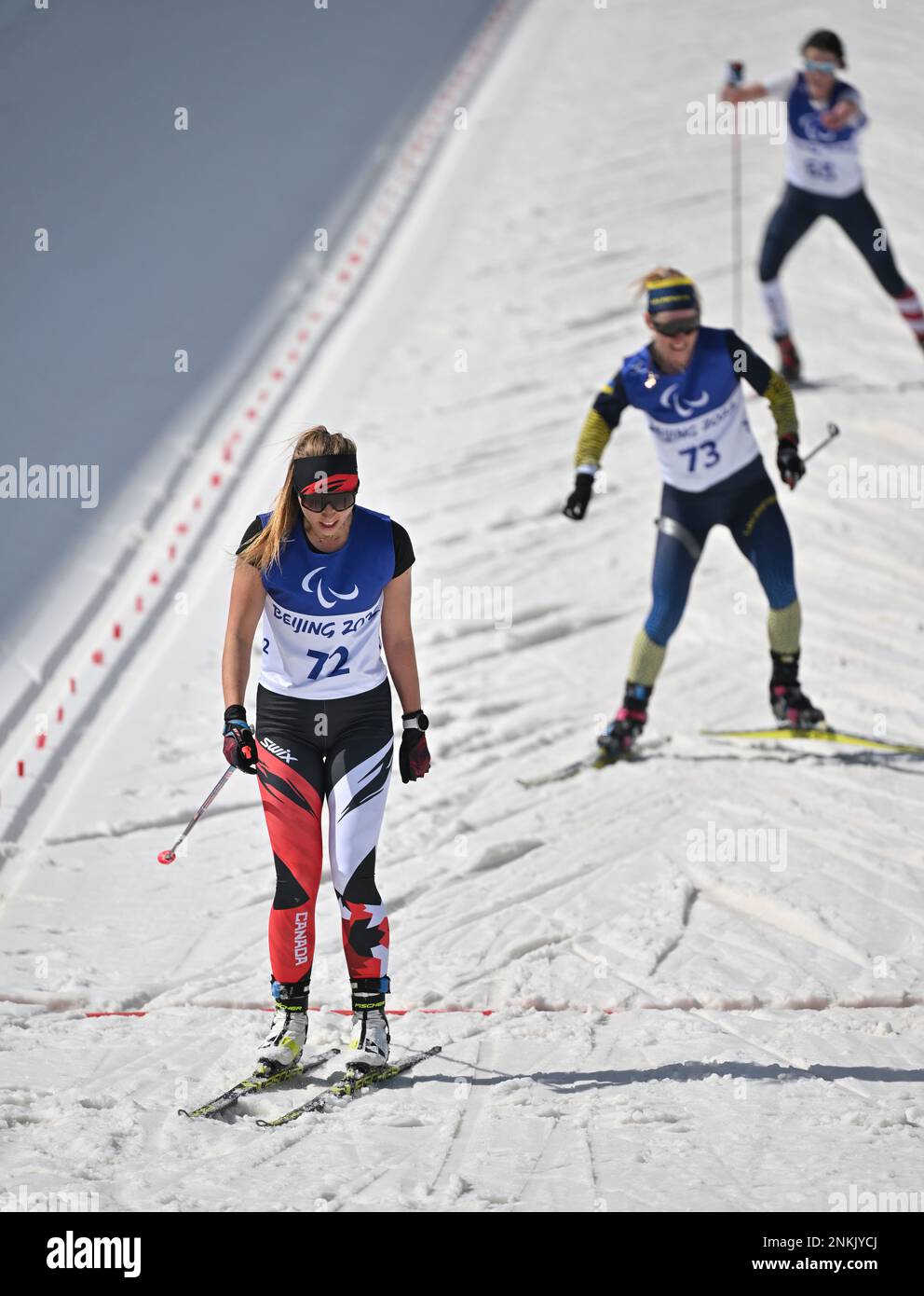 Canada's WILKIE Natalie reacts after competing in the Women's Middle ...
