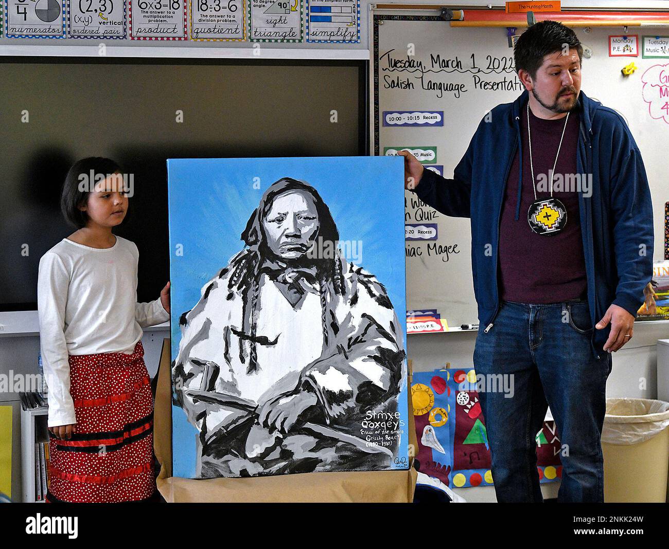Cameron Decker and his daughter, Maninłp Xʷełx̣ƛ̓cin, a great-great ...