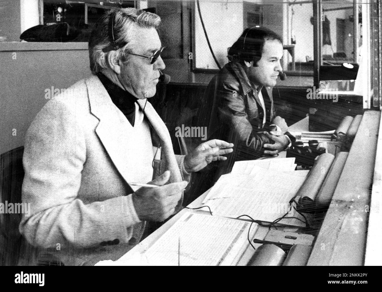 Lon Simmons and Joe Angel in the San Francisco Giants broadcast booth ...