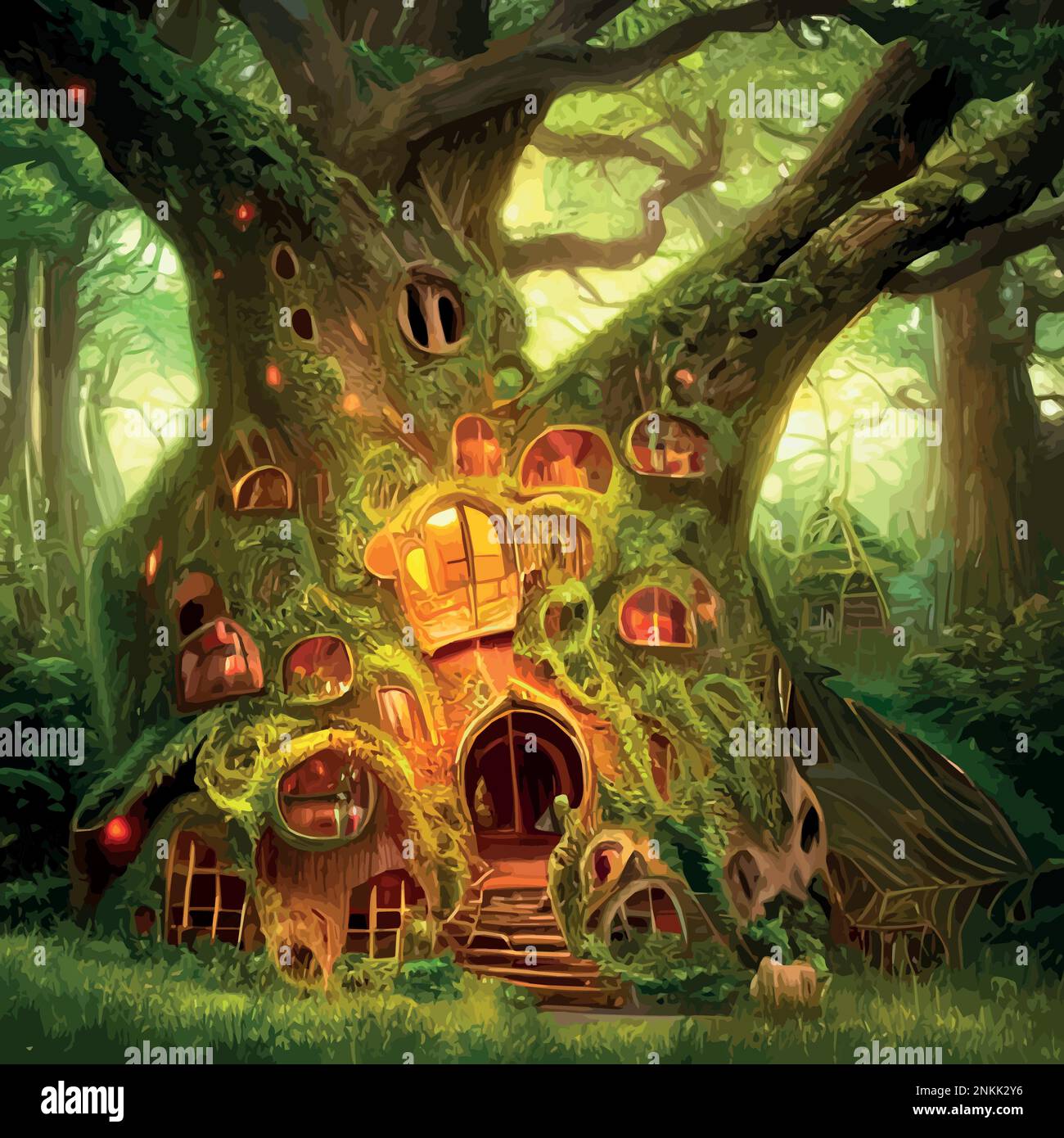 Castle in woodland Stock Vector Images - Alamy