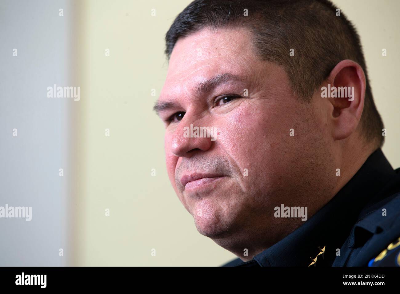 Clark County School District Police Chief Henry Blackeye speaks during ...