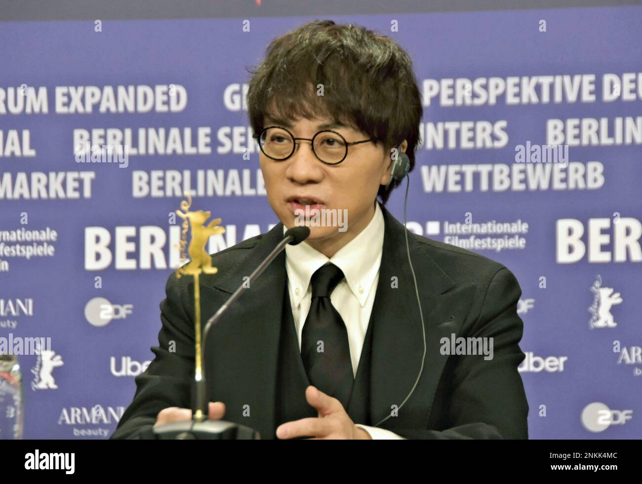 Japanese anime director Makoto Shinkai attends a press conference prior ...