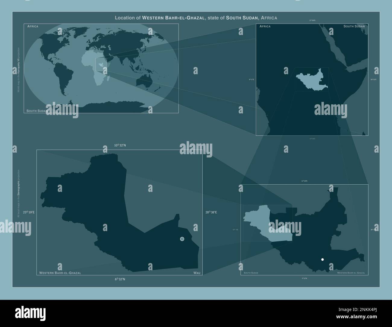 Western Bahr-el-Ghazal, state of South Sudan. Diagram showing the ...