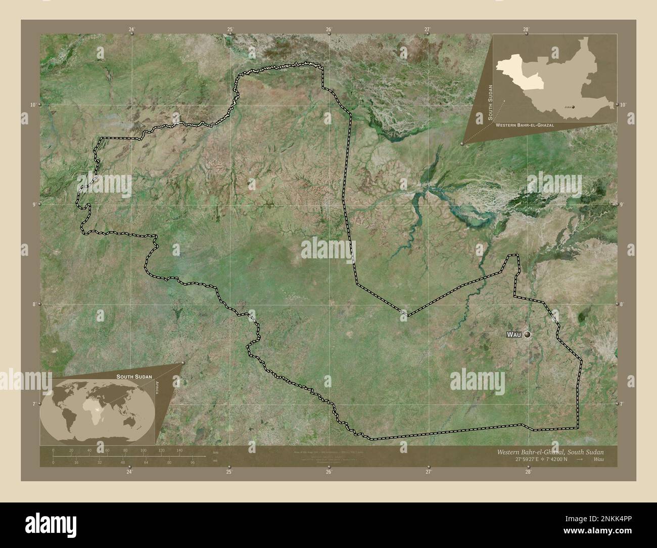 Western Bahr-el-Ghazal, state of South Sudan. High resolution satellite ...