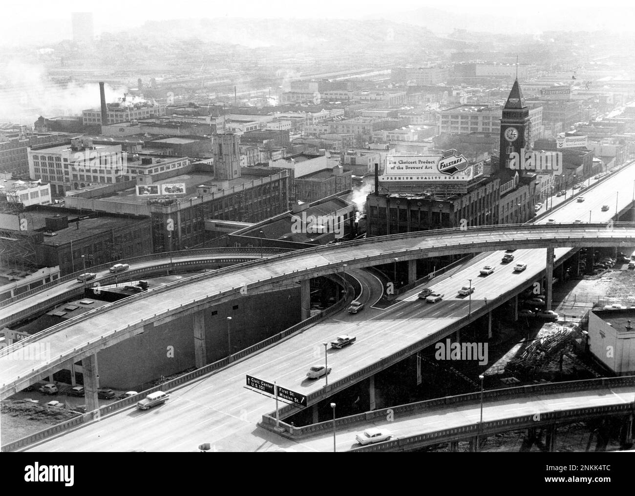 At one time, a Falstaff beer billboard greeted drivers as they entered ...
