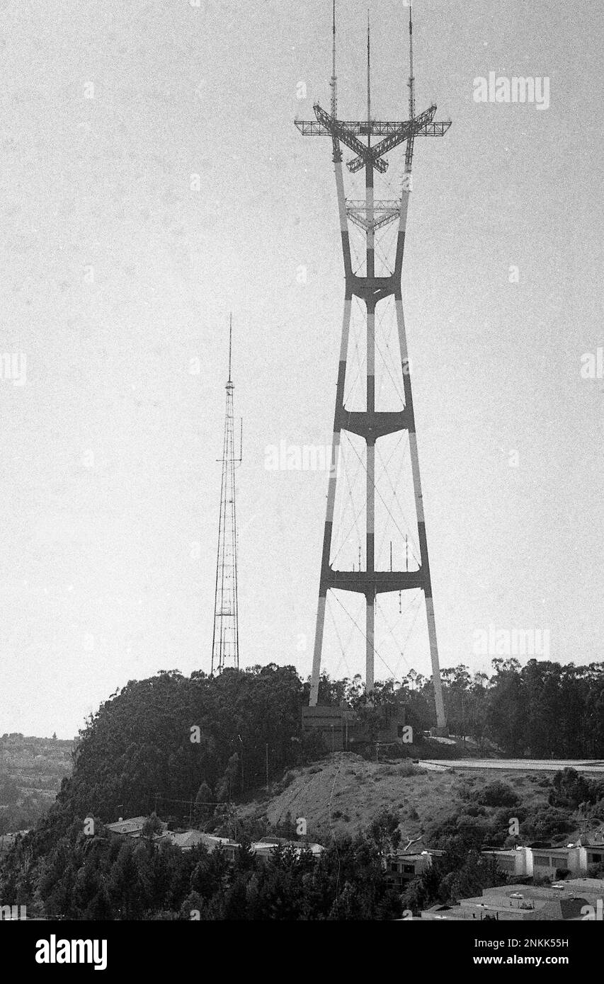 the new Sutro Tower next to the first one and Sutro Mansion April 10 ...