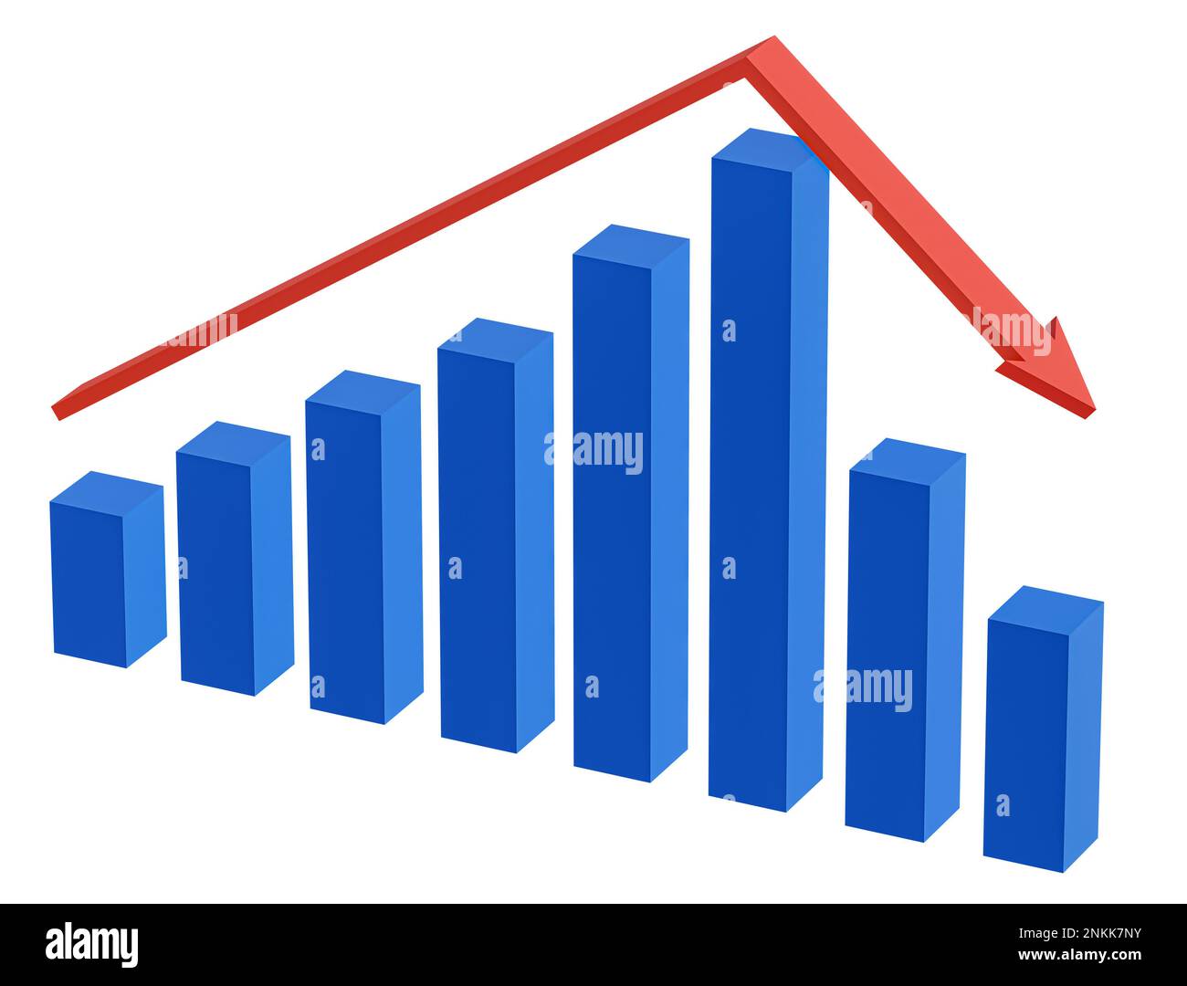 Business and bankruptcy concept. Bankrupt graph with recession isolated ...