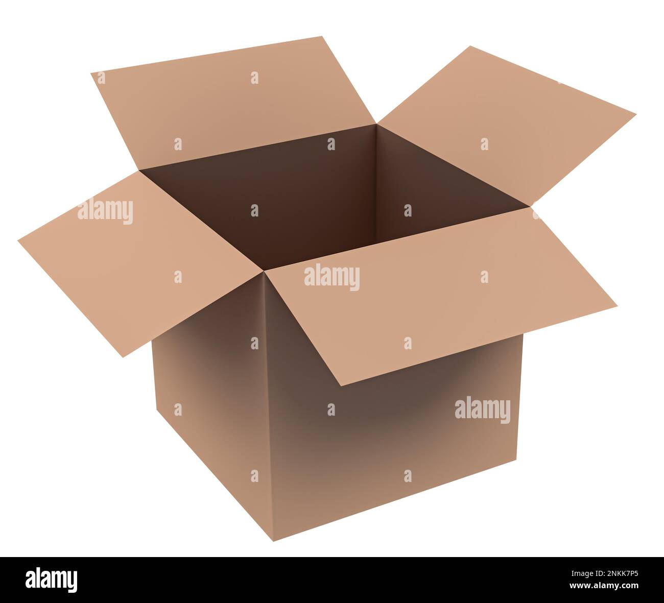 Gift and delivering concept. Empty carton brown box isolated on white ...