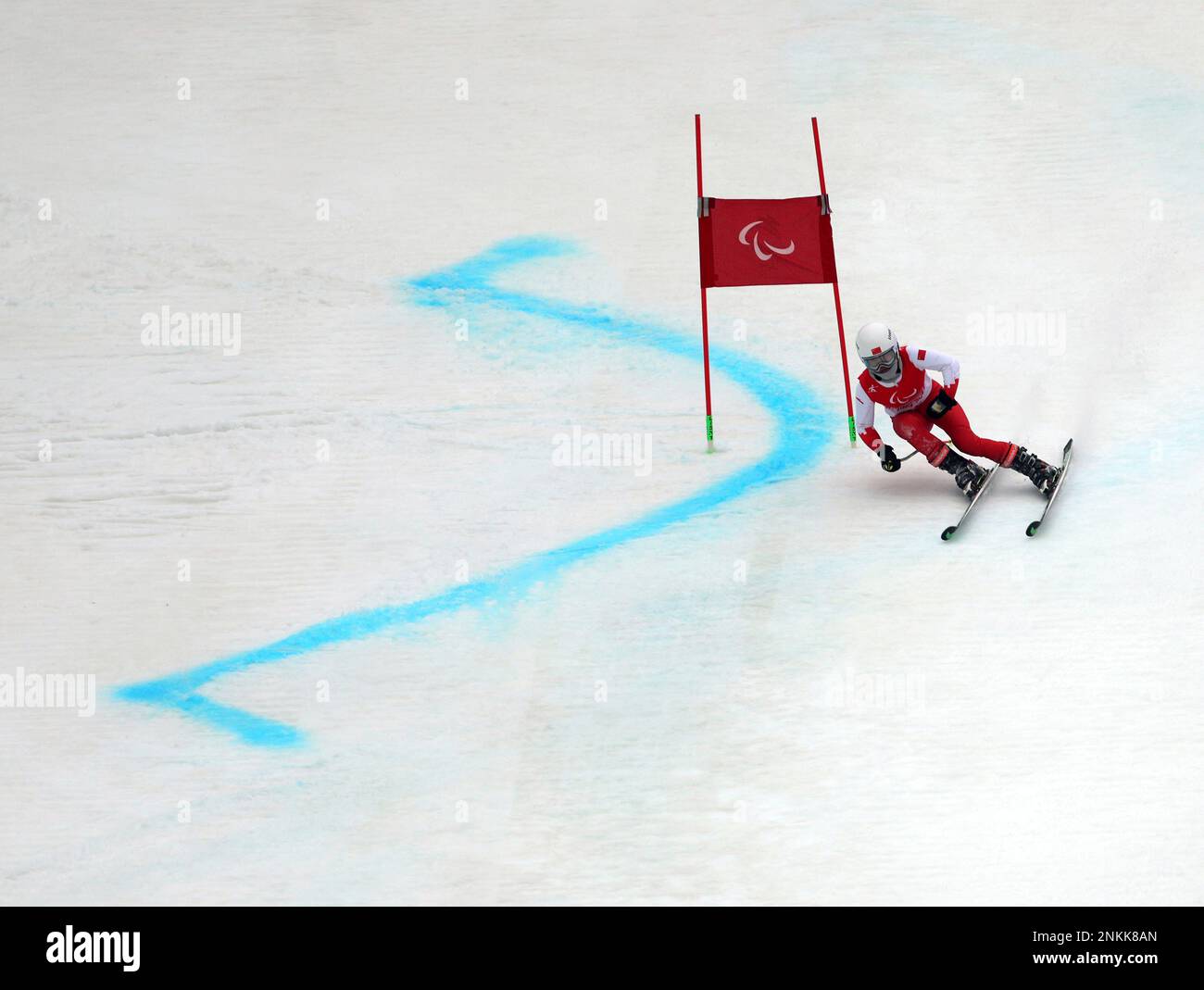China's ZHANG Mengqiu competes during the women's Giant Slalom Standing ...