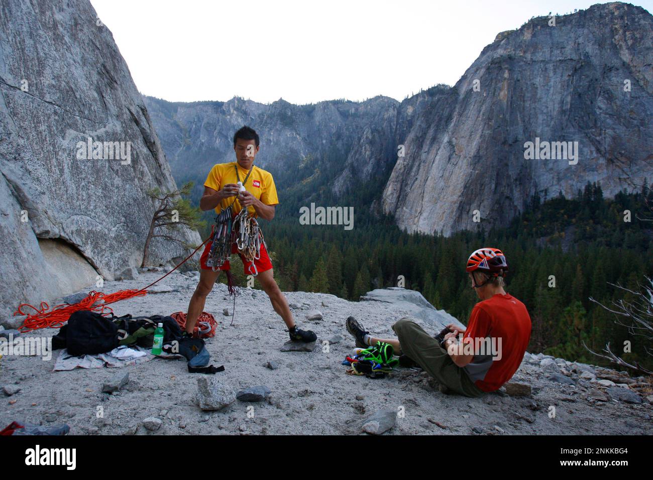 Yuji Hirayama, 39, of Hidaka, Japan, left, and Hans Florine, 44, of ...