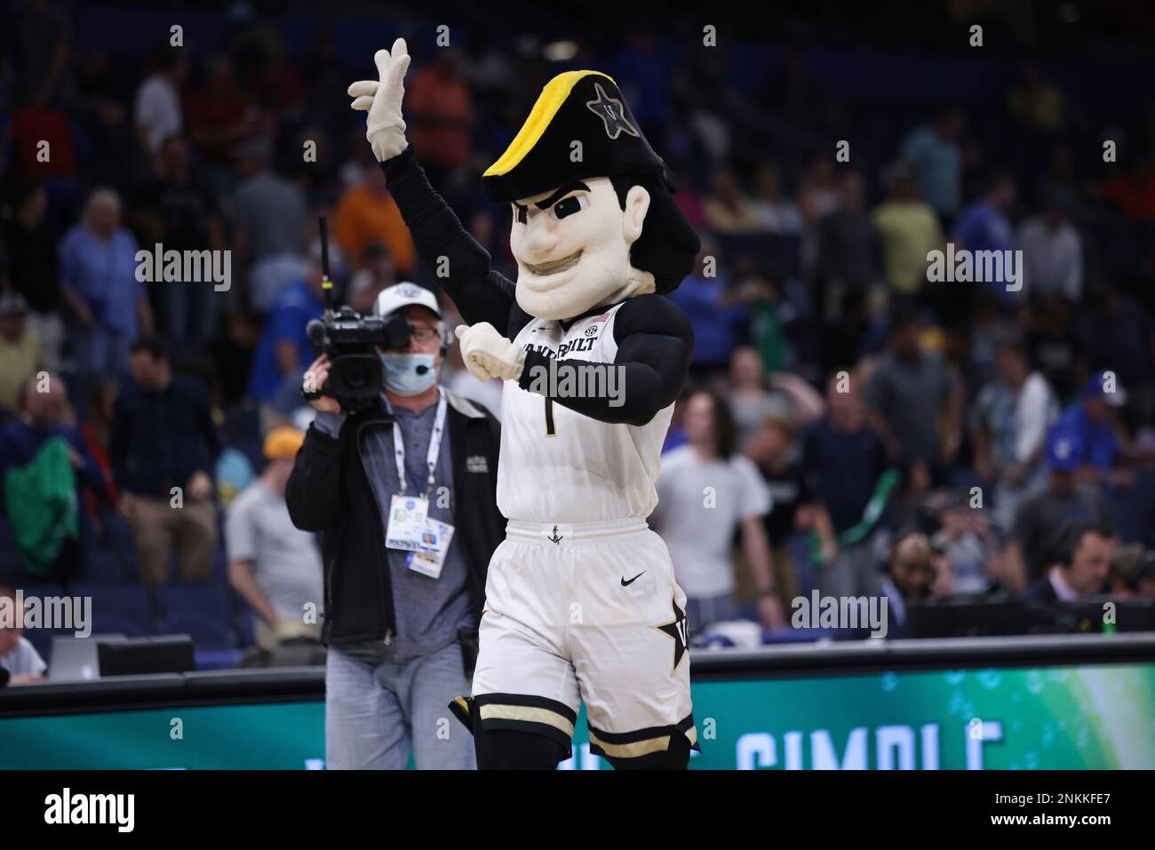 TAMPA, FL - MARCH 09: The Vanderbilt Commodores mascot dances during a ...