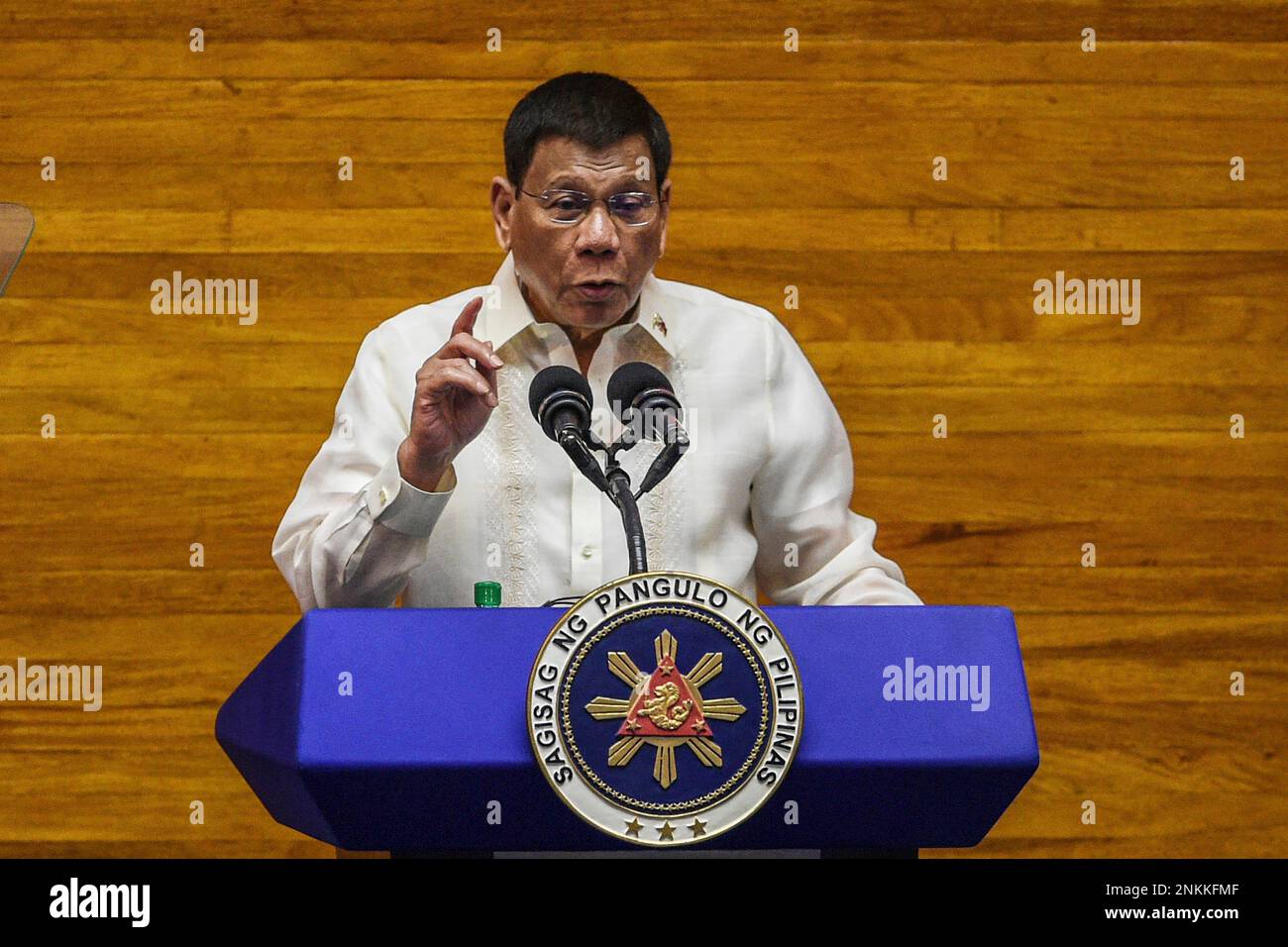 FILE - Philippine President Rodrigo Duterte delivers his final State of ...