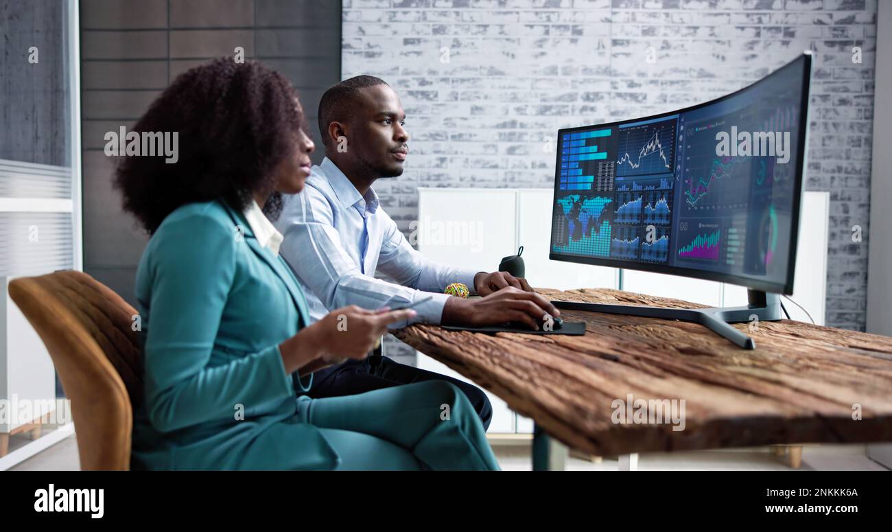 Analyst Woman Looking At Business Data Analytics Dashboard Stock Photo ...