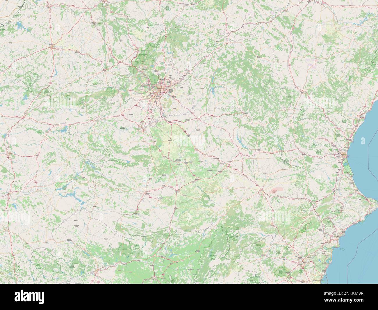 Castilla-La Mancha, autonomous community of Spain. Open Street Map ...