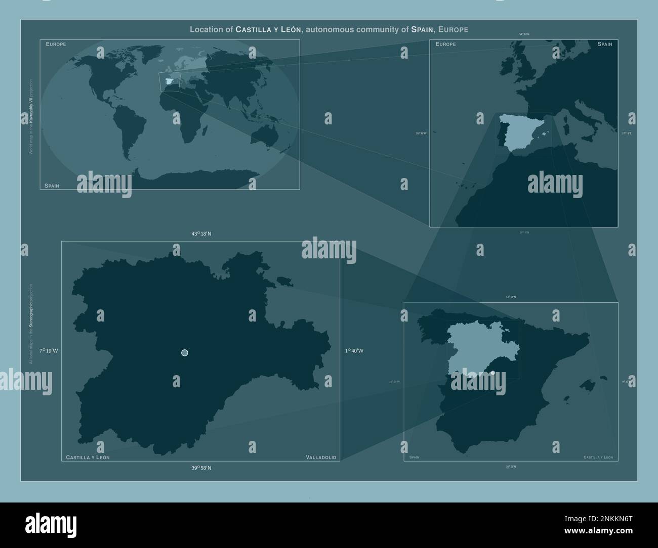 Castilla y Leon, autonomous community of Spain. Diagram showing the ...