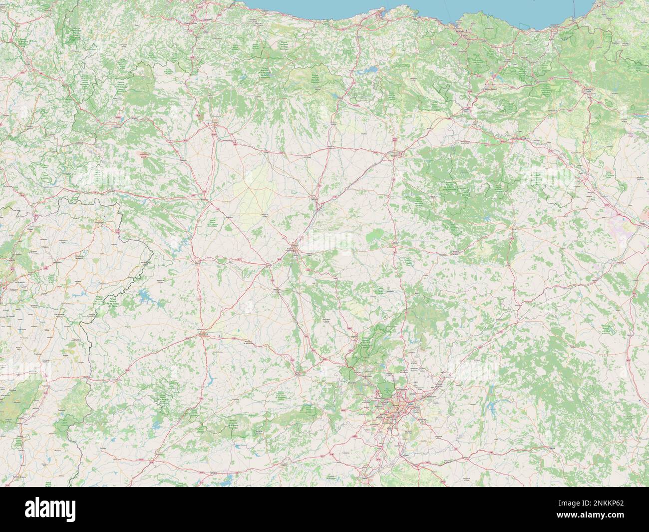 Castilla y Leon, autonomous community of Spain. Open Street Map Stock ...