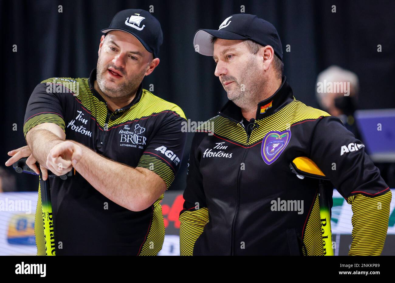 Team New Brunswick skip James Grattan, right, and third Darren Moulding ...