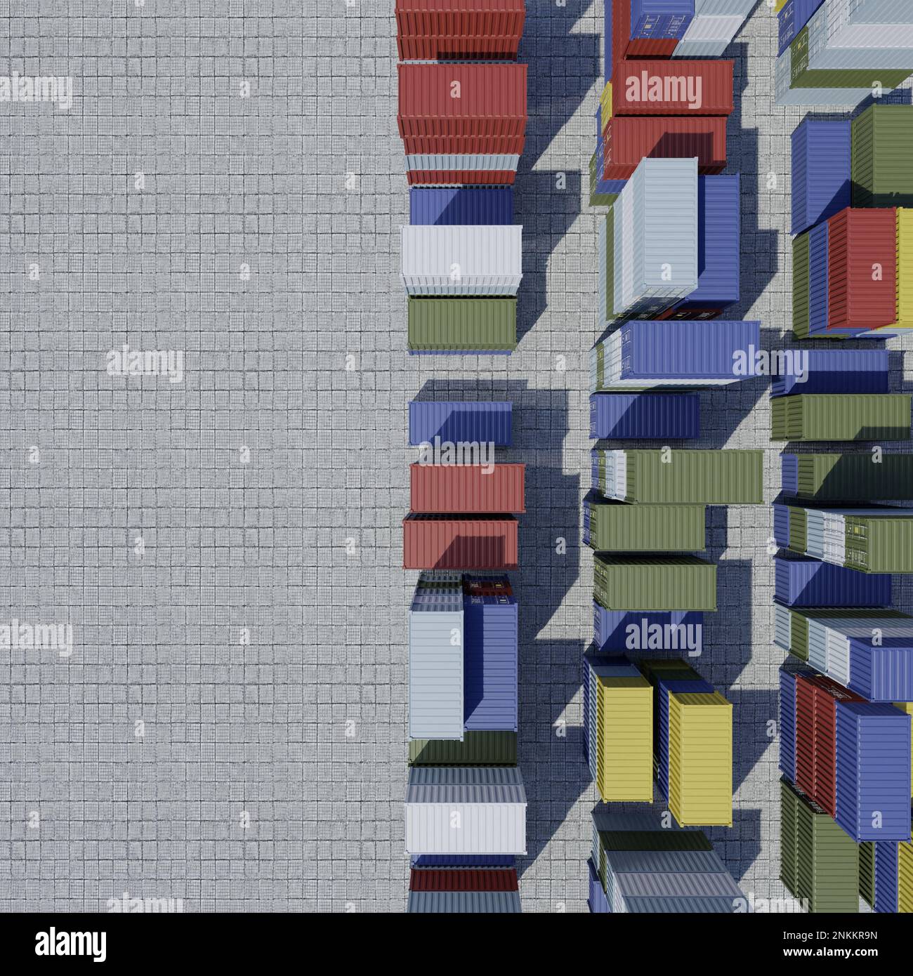 Containers for ship in harbor. Logistics. Shipping cargo at dock ...