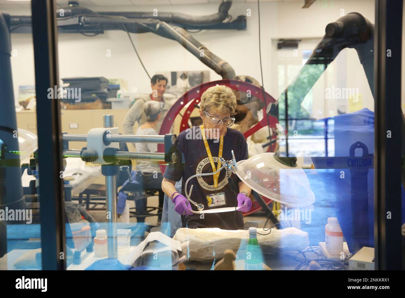 Louise Harris is seen working through the large picture window of the ...