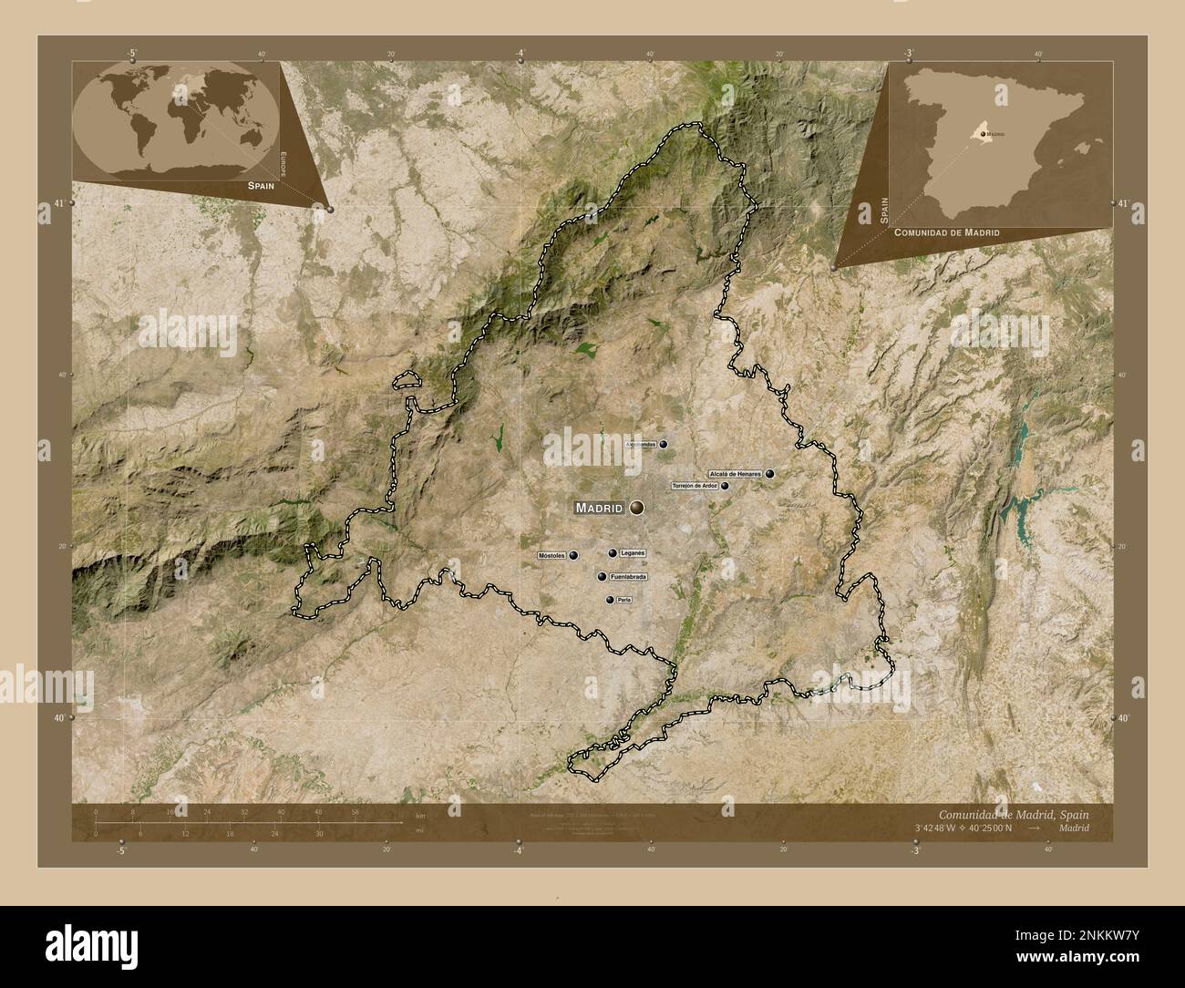 Comunidad de Madrid, autonomous community of Spain. Low resolution ...