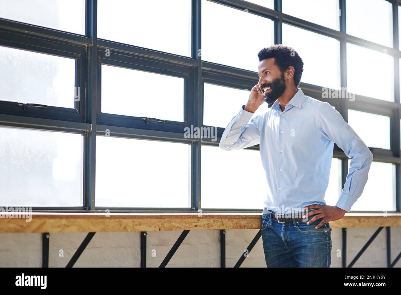 I always answer when opportunity calls. a businessman talking on his ...