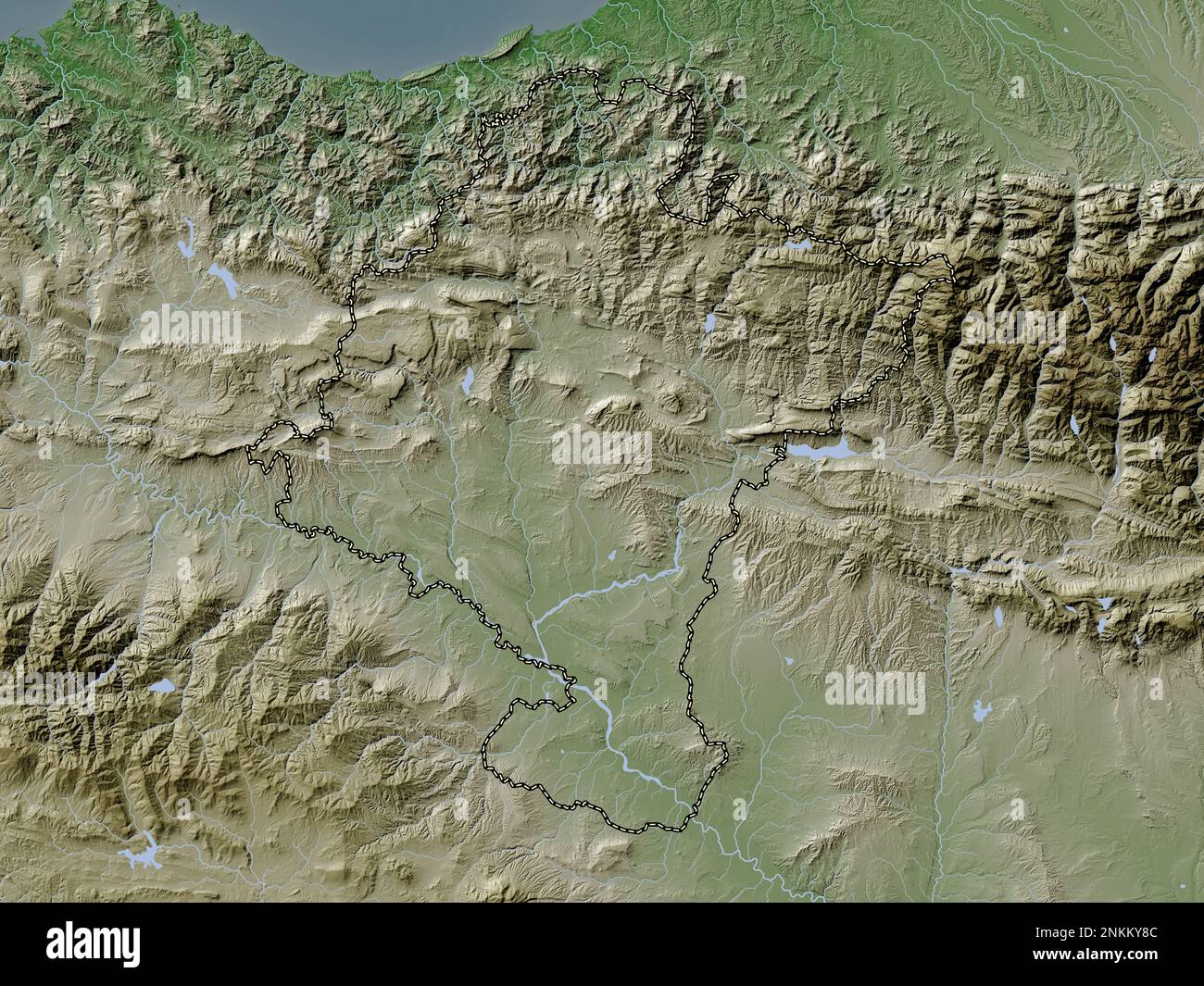Comunidad Foral de Navarra, autonomous community of Spain. Elevation ...