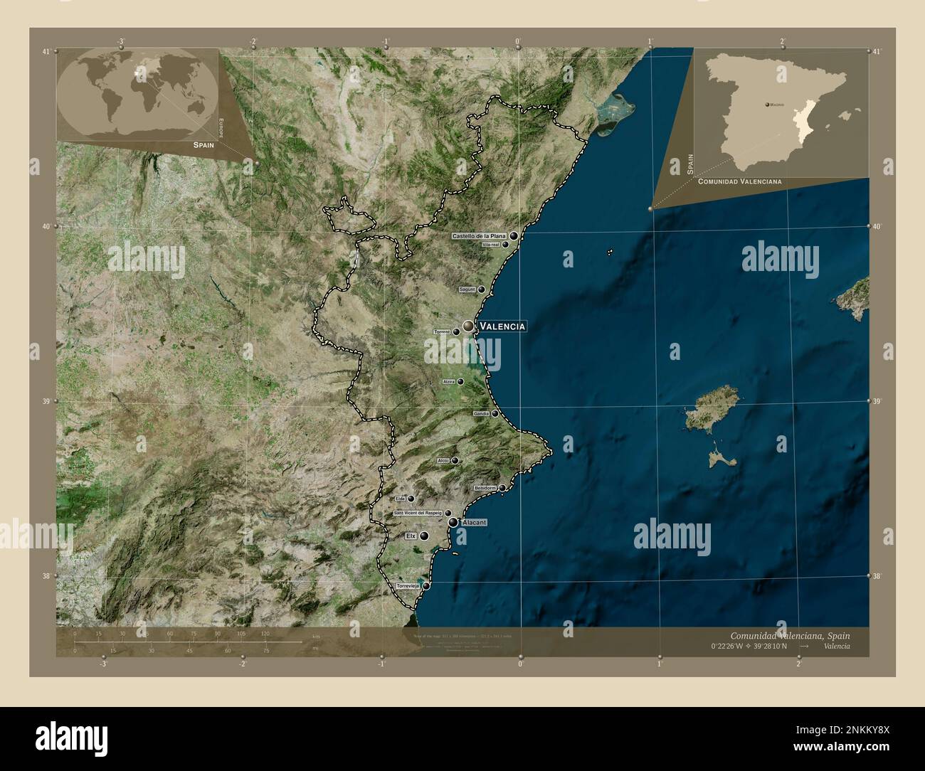 Comunidad Valenciana, autonomous community of Spain. High resolution ...