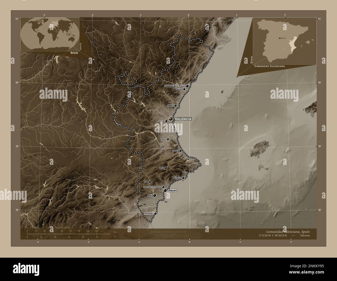 Gandia spain map hi-res stock photography and images - Alamy